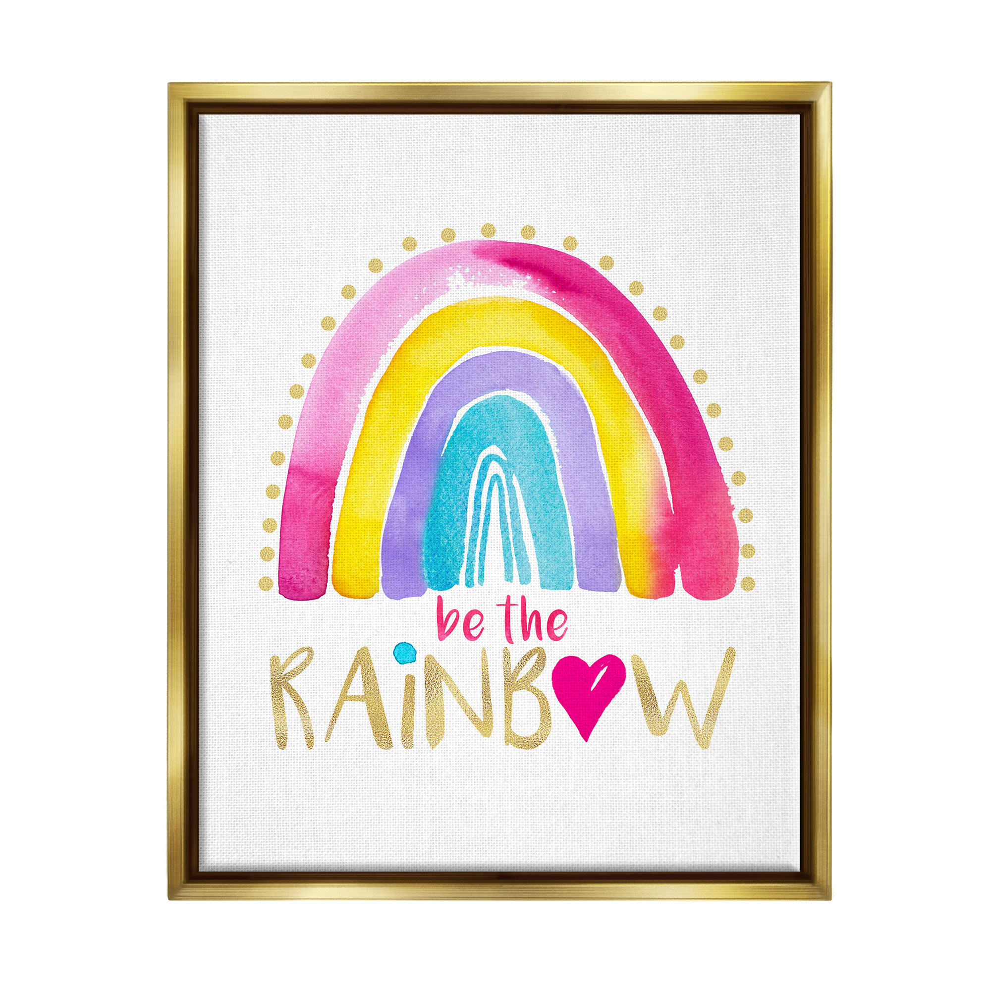 Isabelle & Max™ Be The Rainbow Pattern Framed Floater Canvas Wall Art Design By Enya Todd | Wayfair